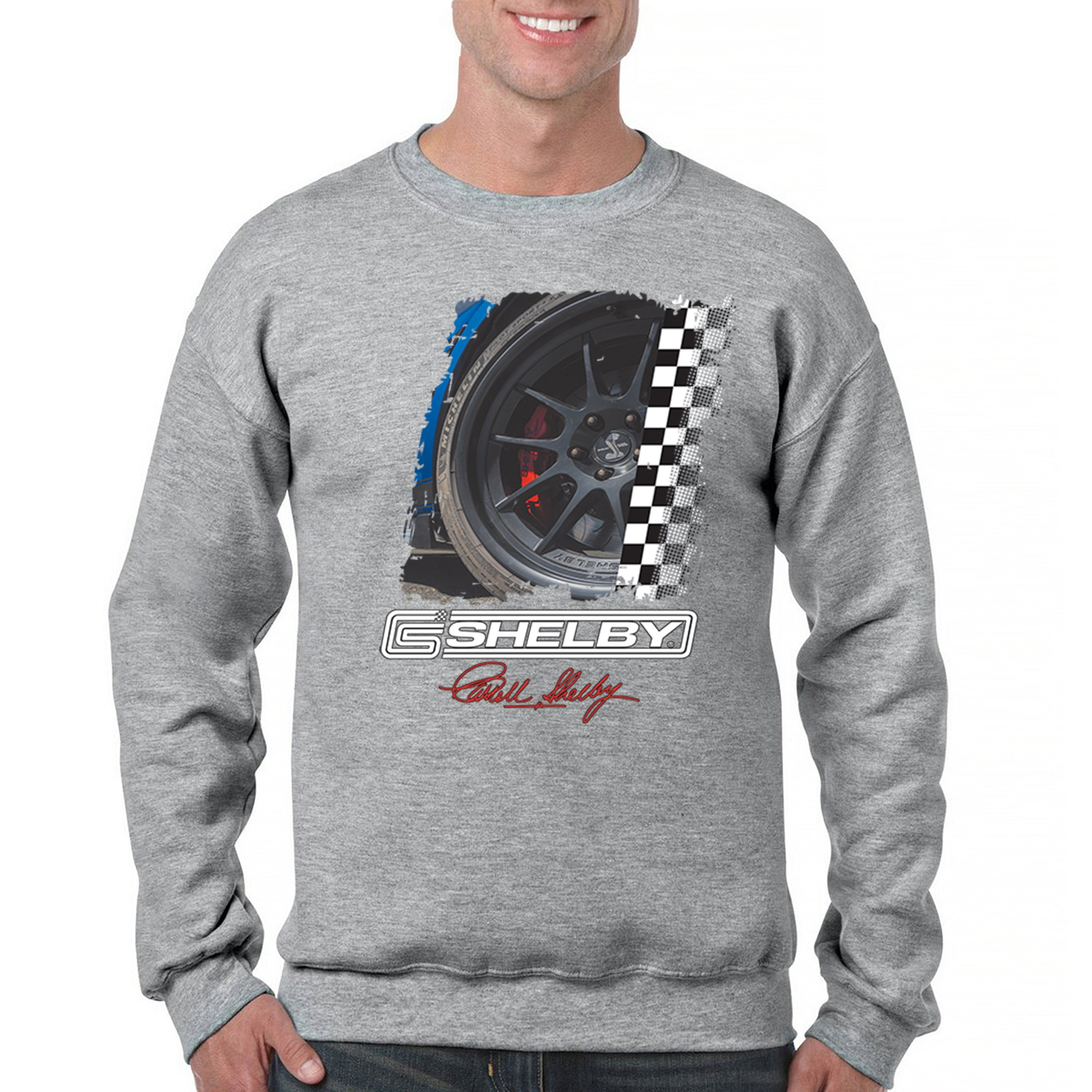 Shelby Wheel Sweatshirt American Classic Muscle Car Racing Mustang Cobra GT500 Performance ...