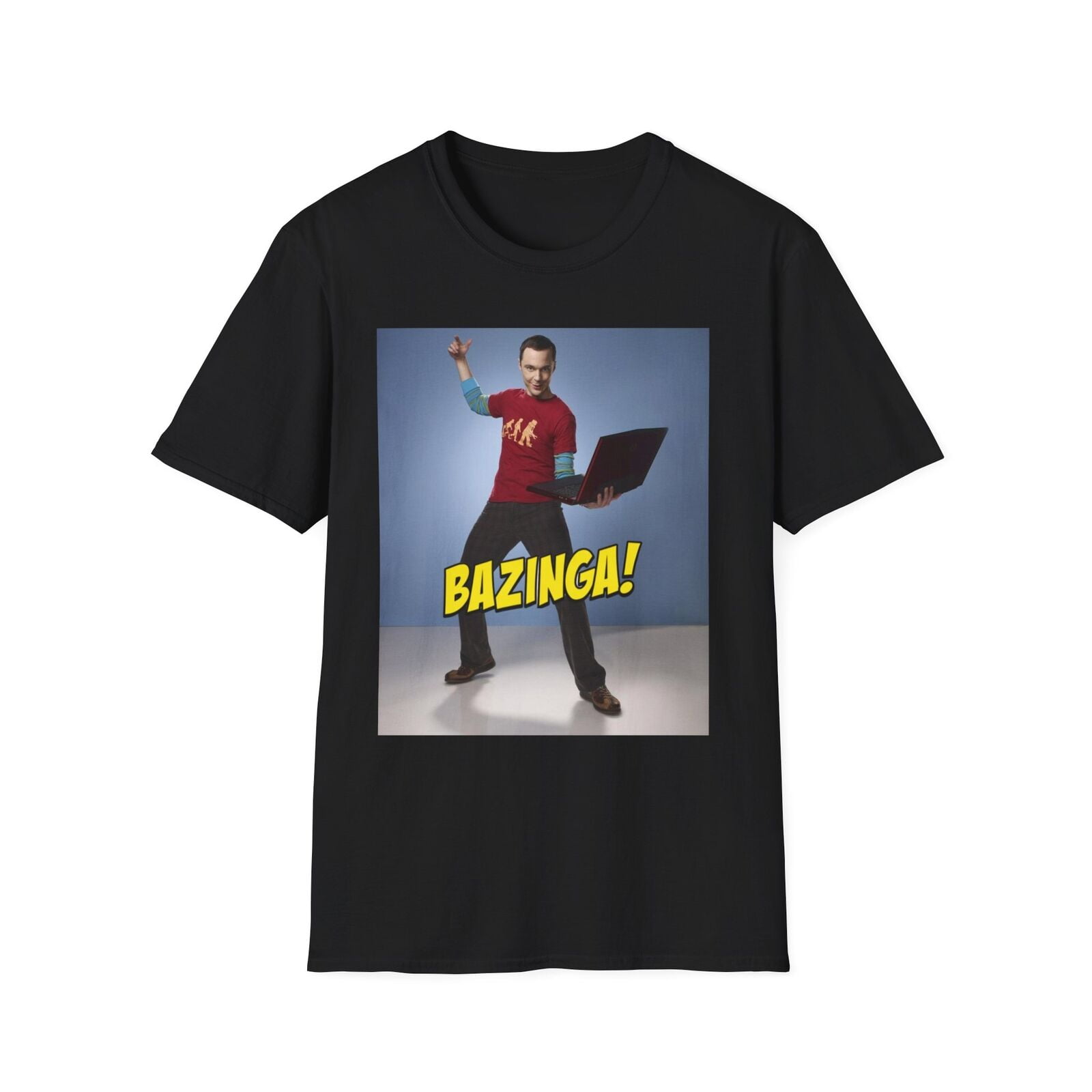 Sheldon Cooper Bazinga Computer Meme T-shirt - Walmart.com