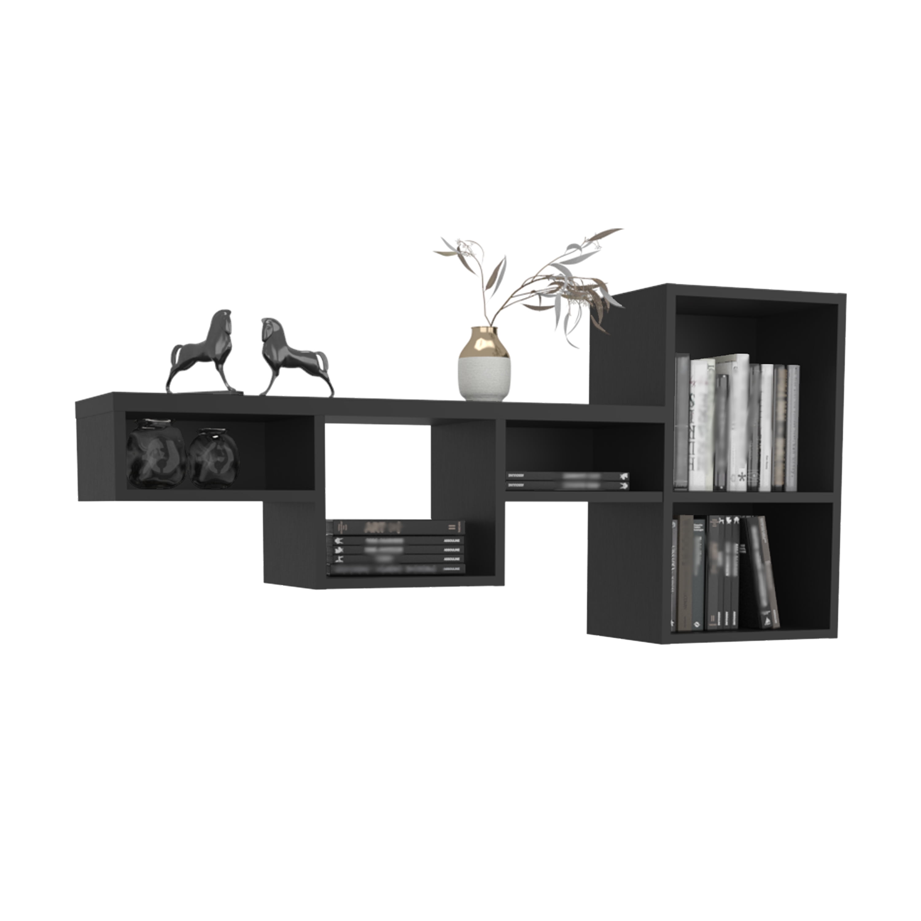 Shelf 22" H,7 Shelves,Black,Black Engineered Wood Furniture Primary ...