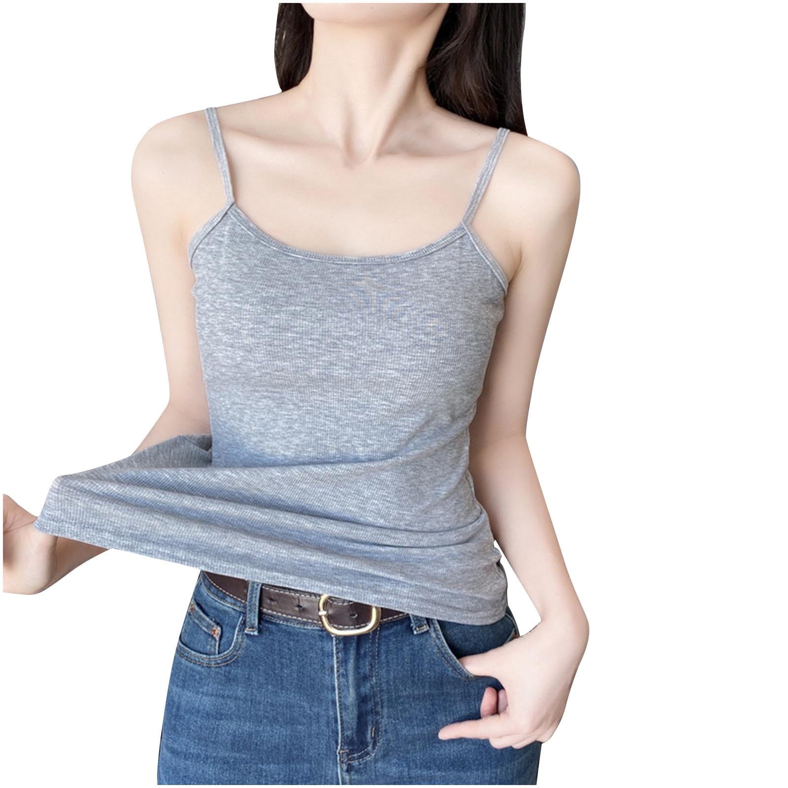 Shelf Bra Tank Top with Built in Bra for Women Modal Padded Camisole ...