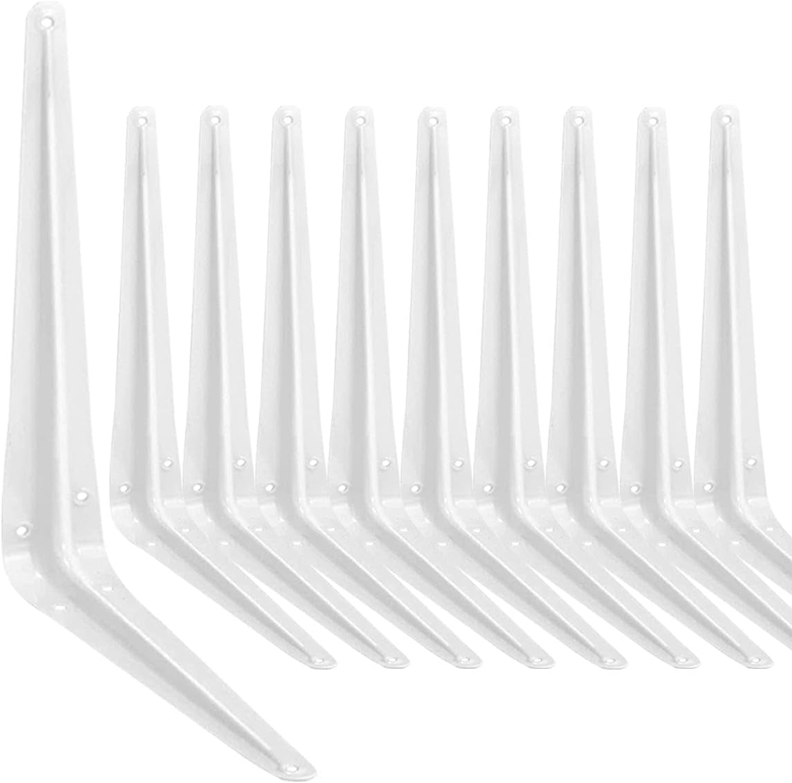 Shelf Bracket 12×10 in, 10 PCS White Shelving Brackets, L Brackets for ...