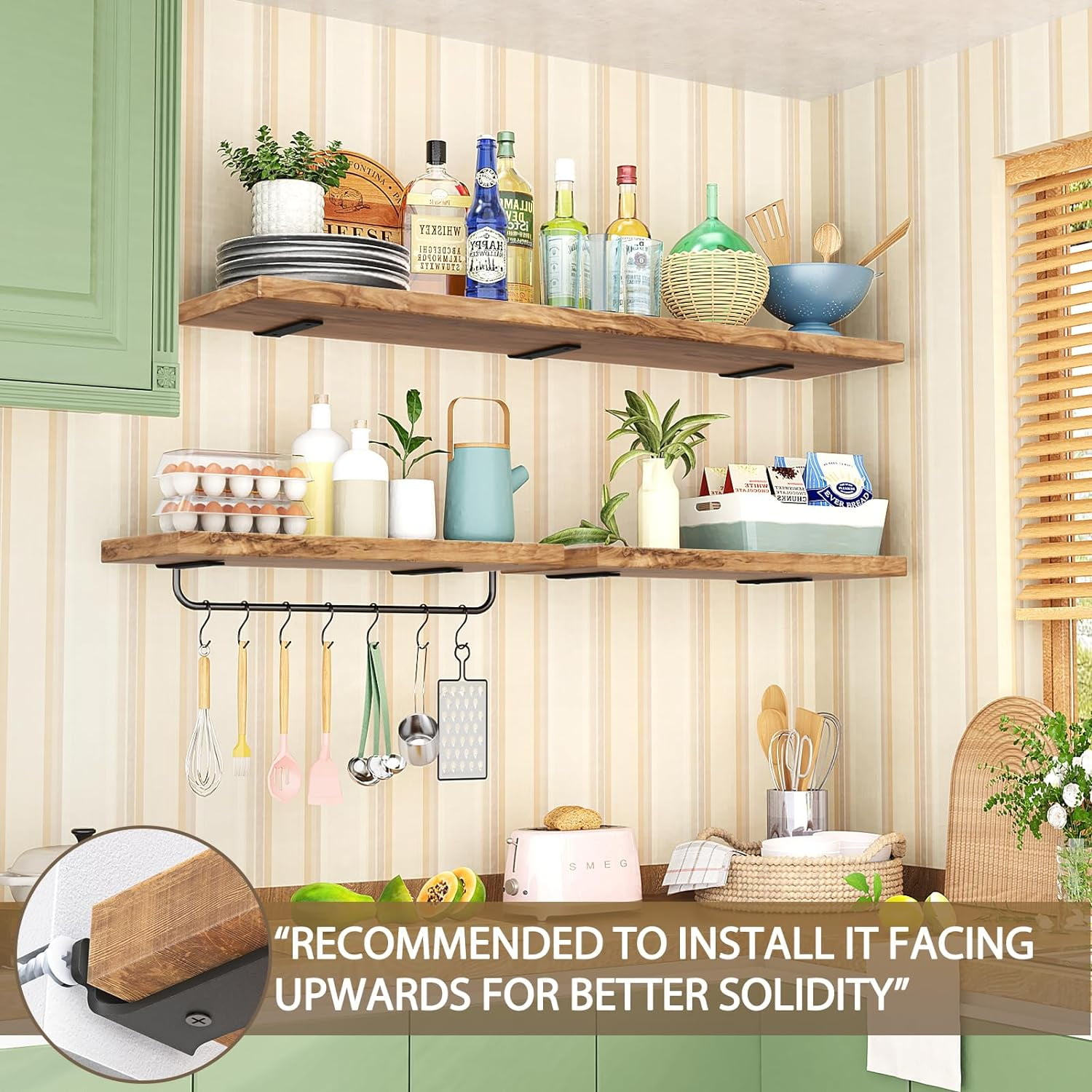 Shelf Brackets 12 Inch, 6 Pack Floating Shelf Bracket, Heavy Duty Shelf ...