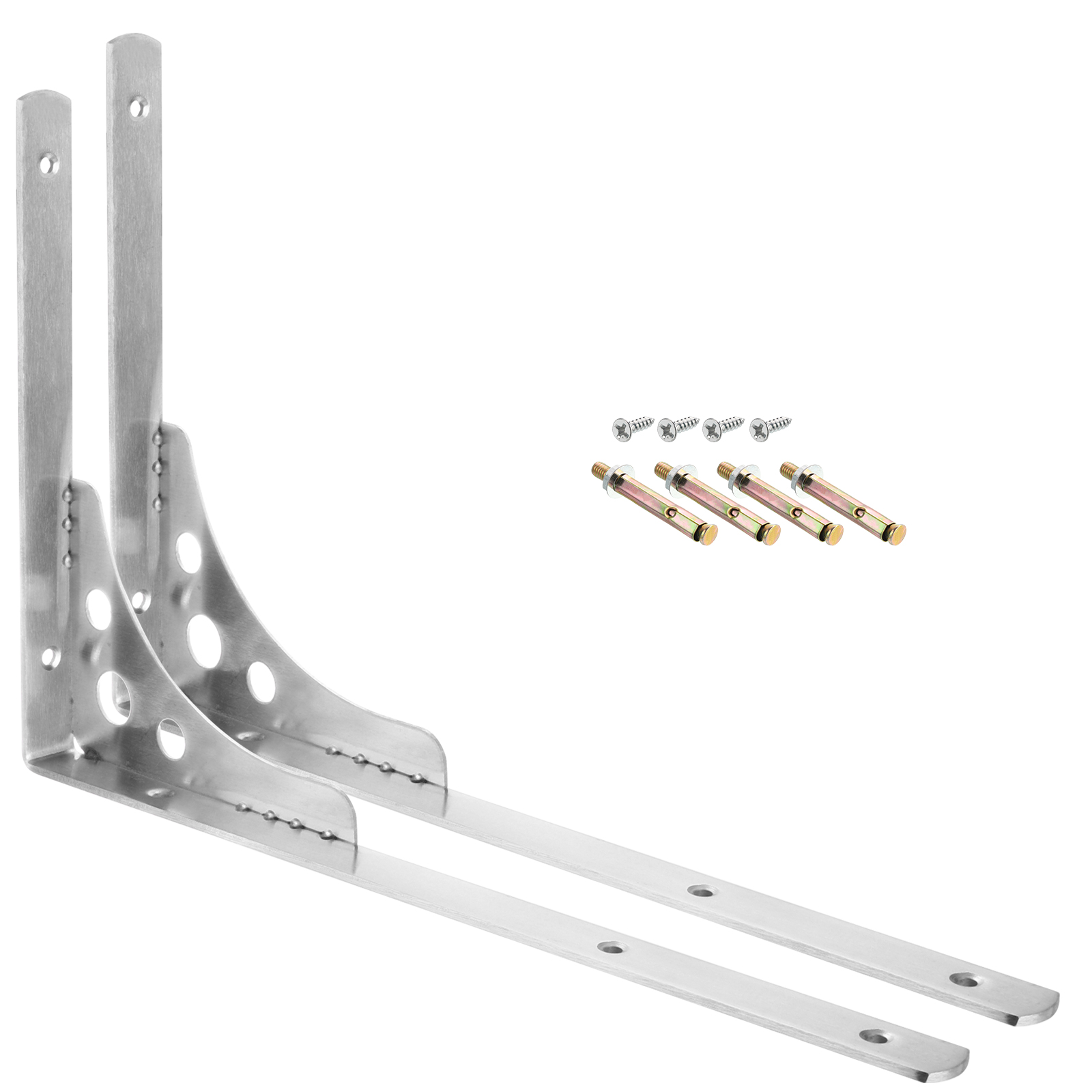 Shelf Brackets, 2 Pack 16" - Stainless Steel Triangle Side Supporter ...