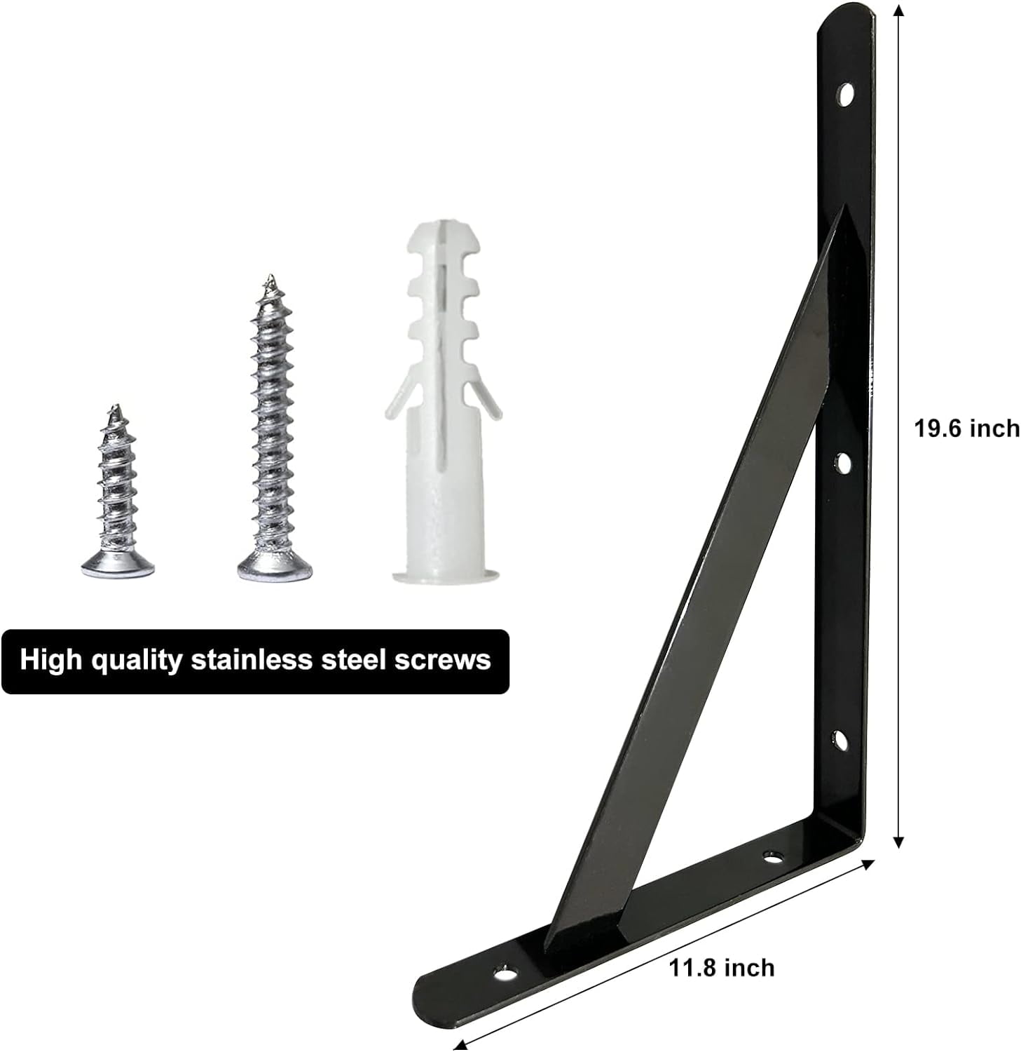 Shelf Brackets 20 Inch X 12 Inch, Home, Garage Use Heavy Duty Shelf ...