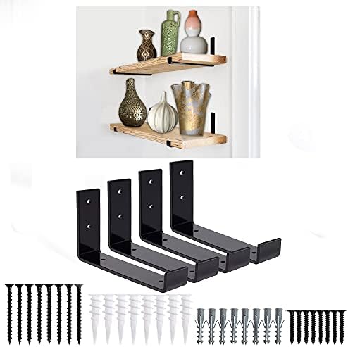 Shelf Brackets 4 Pack Heavy Floating Duty 6.0" L x 4.0" H x 1.5" W ...