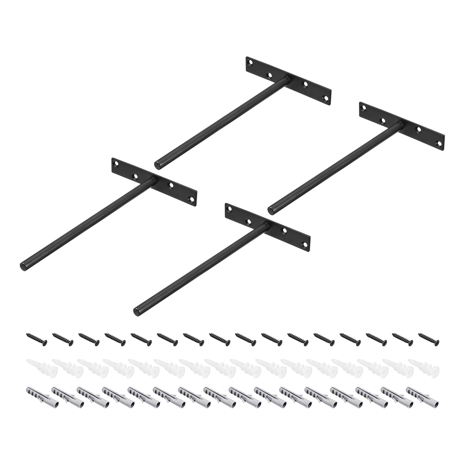 Shelf Brackets, 4Pcs 10" Metal Hidden Floating Round Invisible Shelf ...