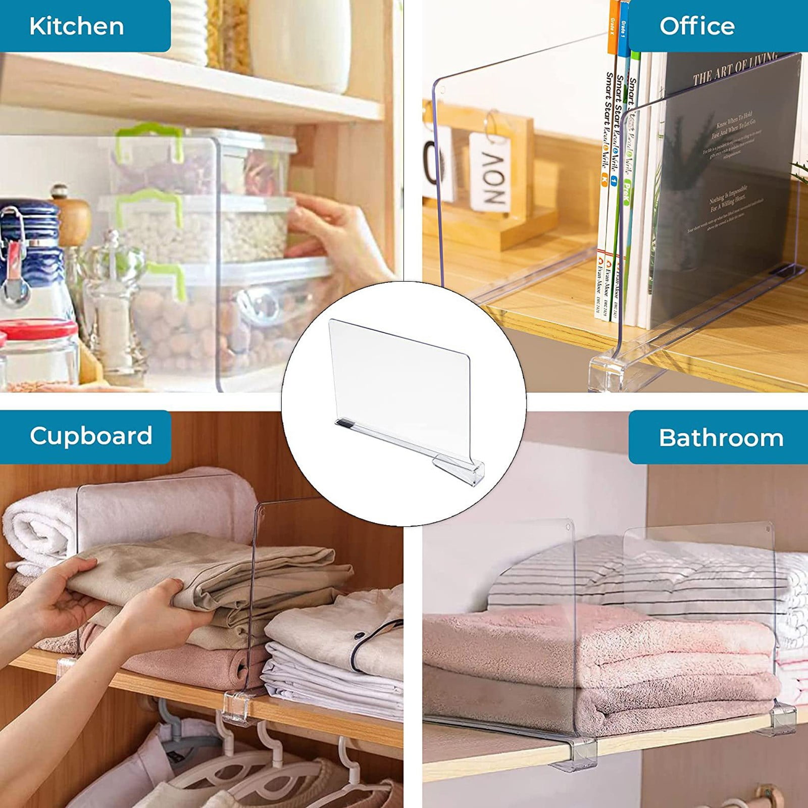 Shelf Cabinet Storage Partition Board Transparent Plastic Bedroom ...