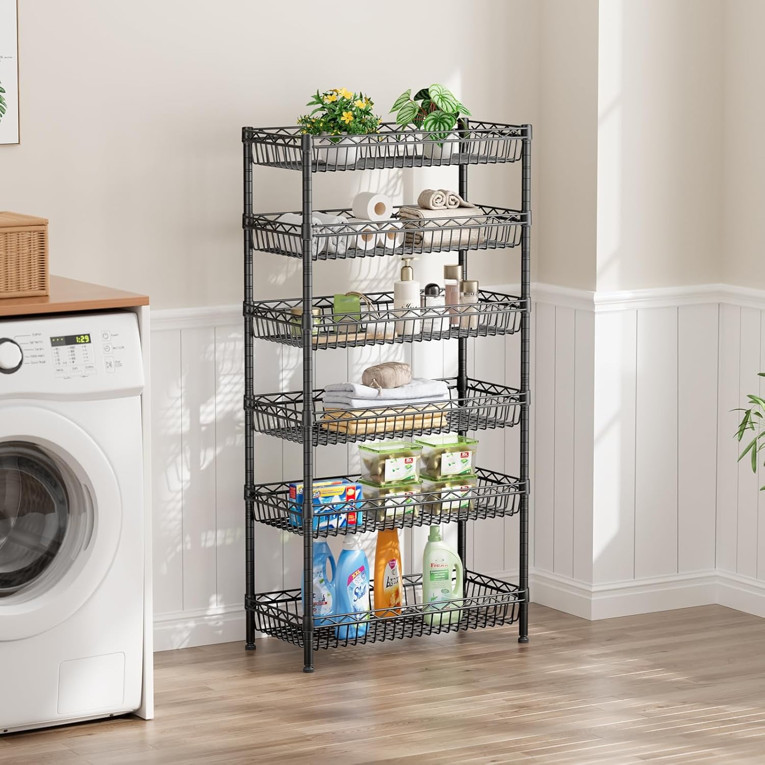 Shelf Closet Wire Shelving: Adjustable Metal Unit for Laundry Room ...