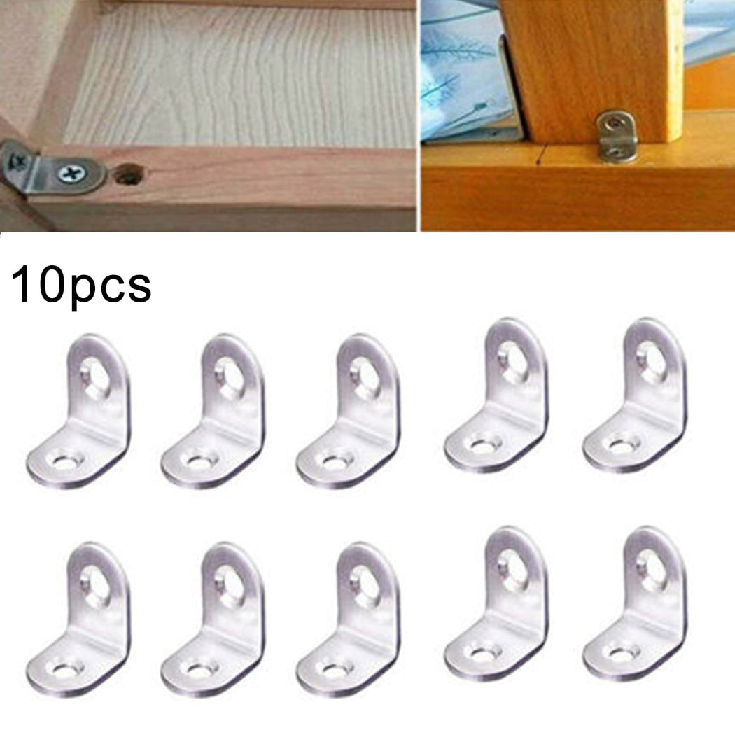 Shelf Corner Brackets Silver Stainless Steel Bracket Furniture L Shape ...