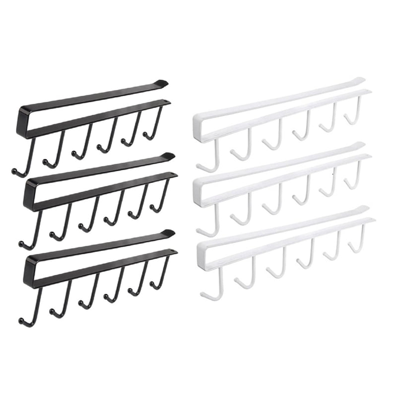 Shelf Cup Holder Hook, Under Cabinet Storage Rack Space Saving Coffee ...