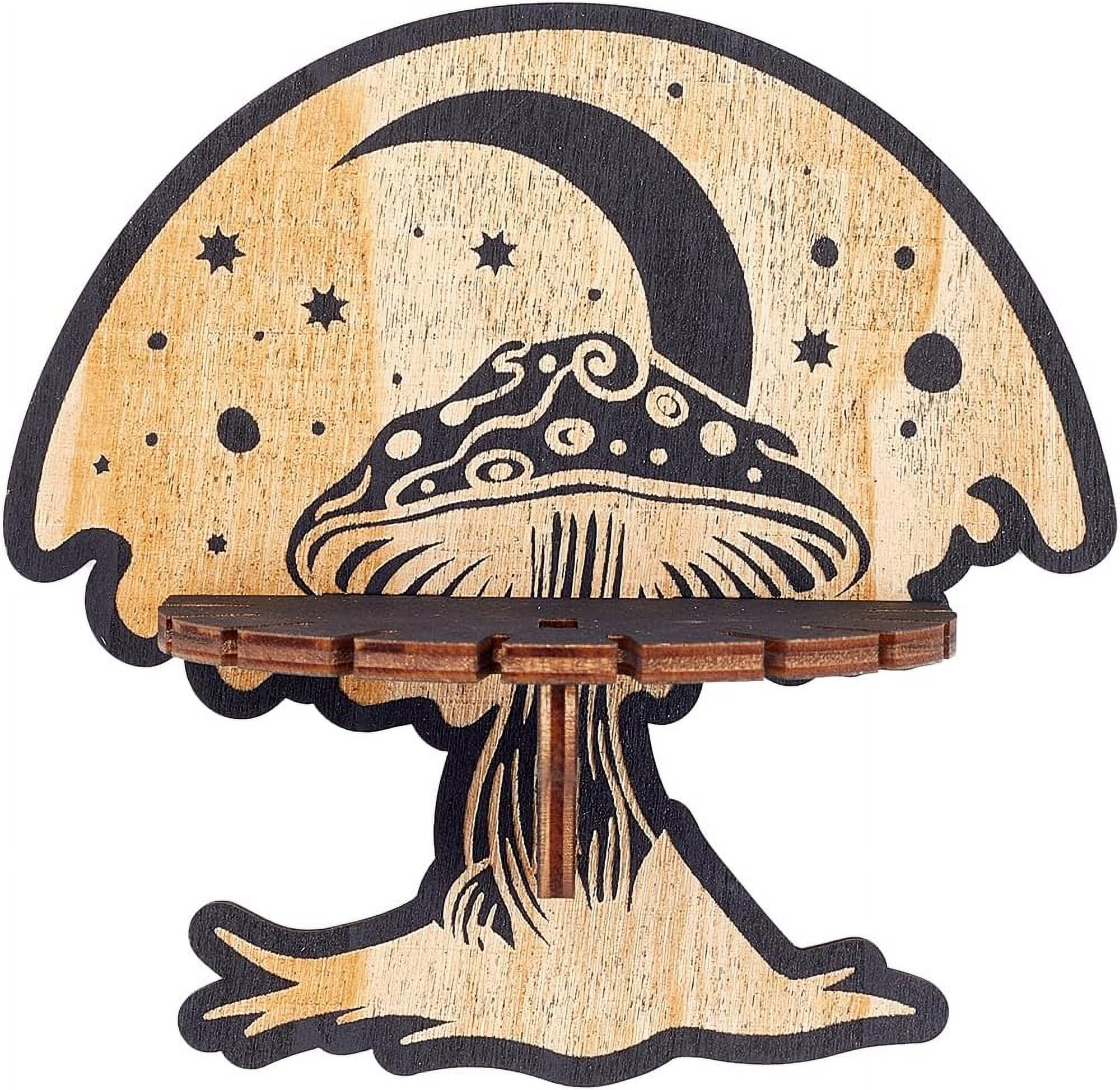 Shelf Display Wooden Wall Shelf Mushroom Moon Floating Shelves Dowsing ...