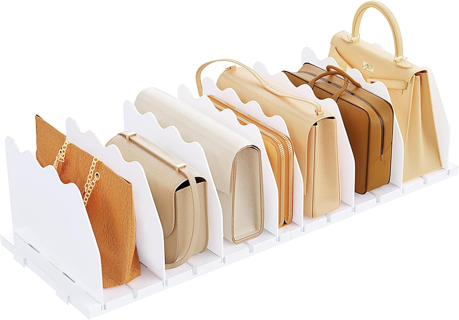 Shelf Divider for Closet, Adjustable Purse Organizers Handbag ...