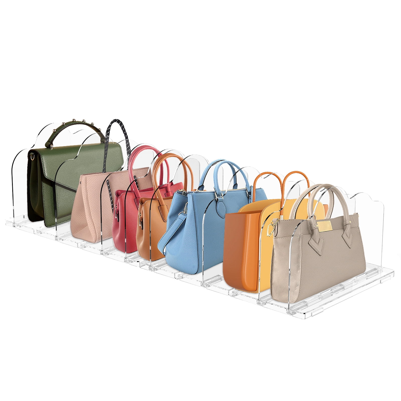 Shelf Dividers Clear Purse Organizer Spacing Adjustable Closet Dividers ...