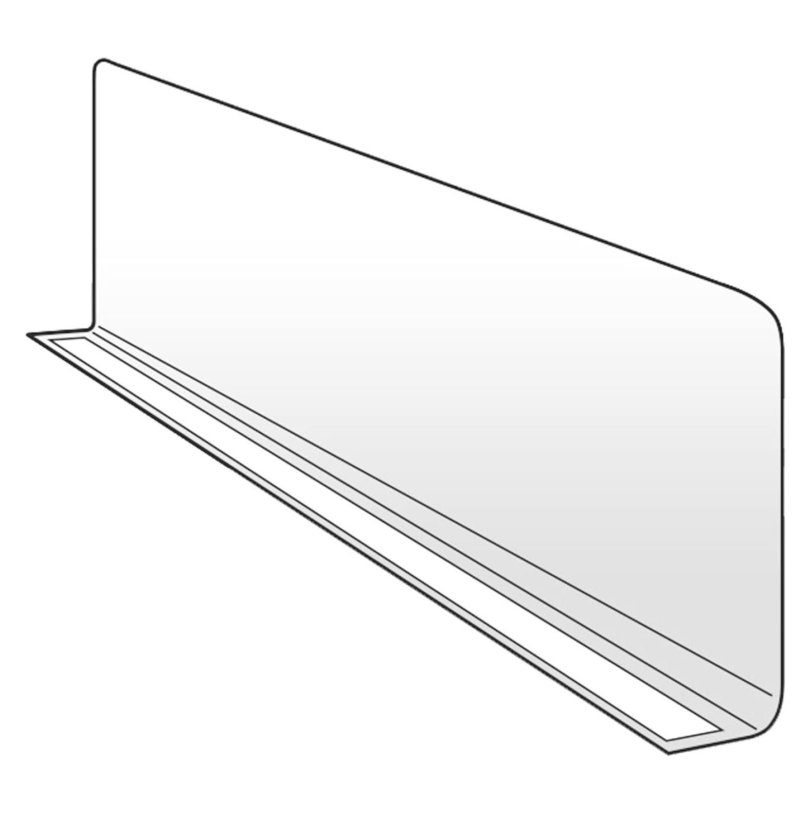 Shelf Dividers for Stores - Lightweight, Clear Adhesive Mount 3" H x 11-9/16" L Corp., 20 mil ...