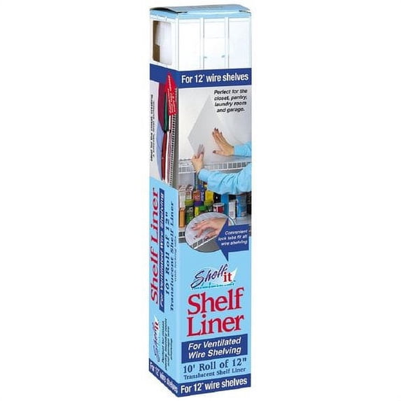 Shelf-it, Shelf Liner with Locking Tabs, 120" W x 16" D, Clear ...