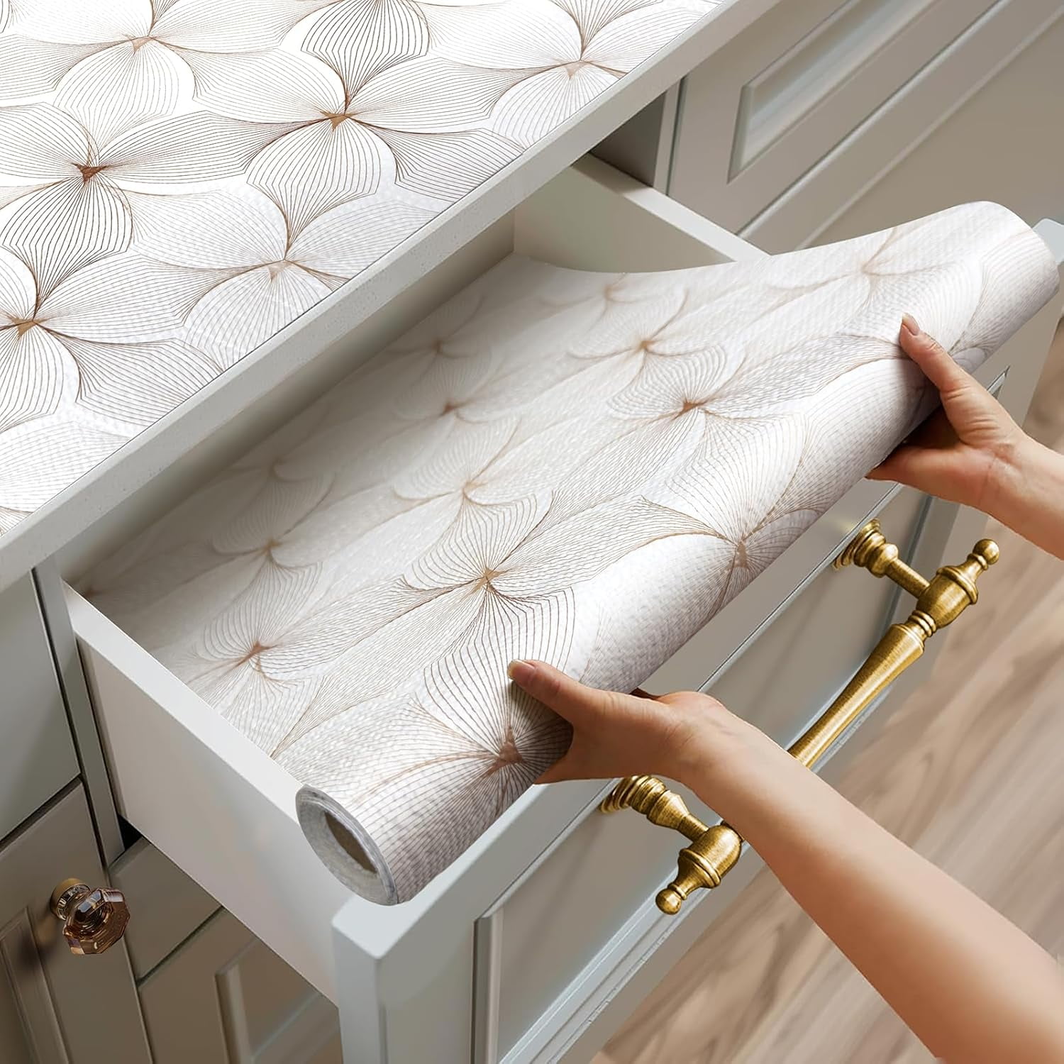 Shelf Liner for Kitchen Cabinets,Non Adhesive Cabinet Liner,Non-Slip ...