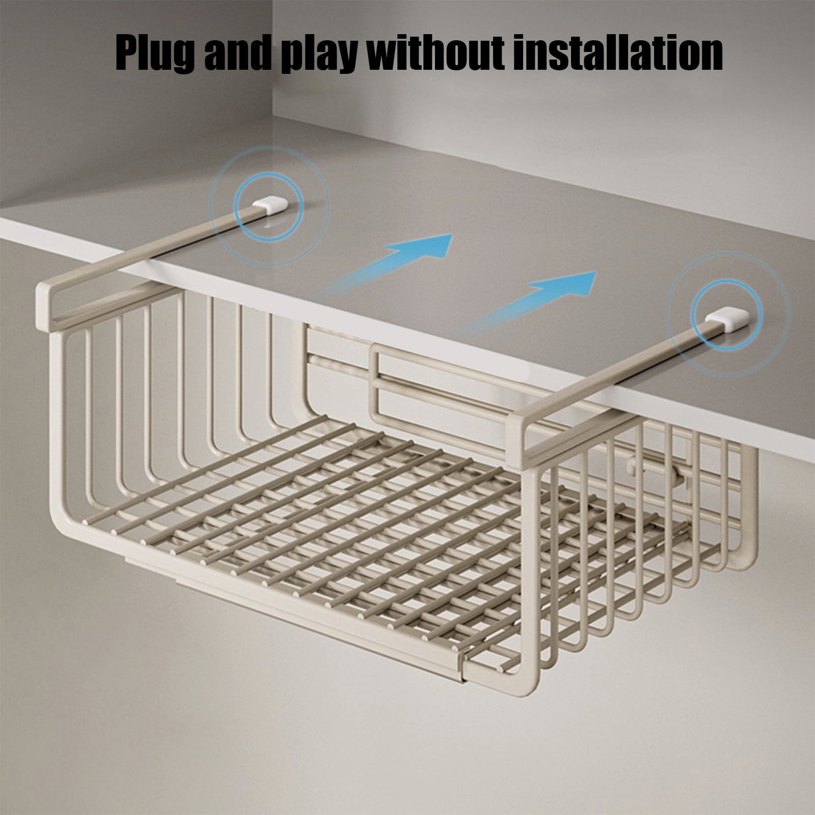 Under Shelf Organizer, Hanging Under Shelf Storage Basket, Stainless ...