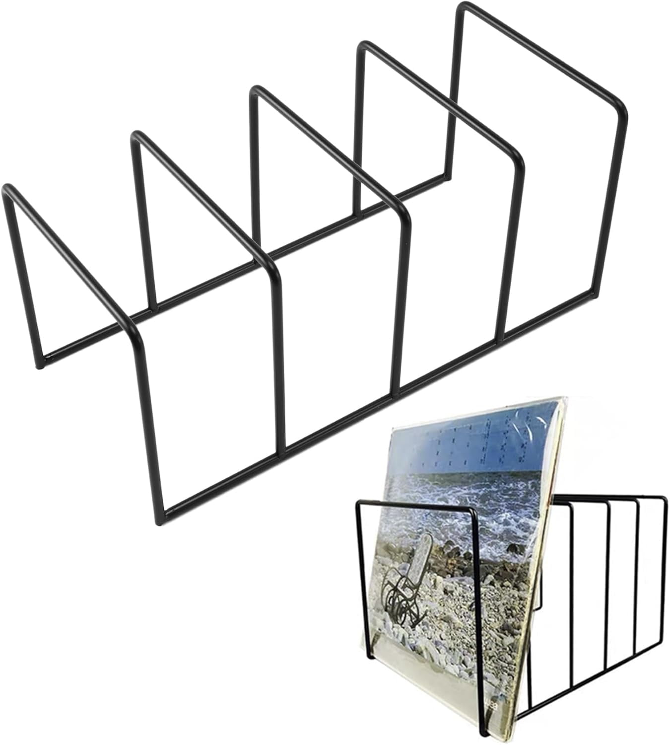 Shelf Rack,Wrought Five Grid Bookstand Book Storage Rack Partition ...