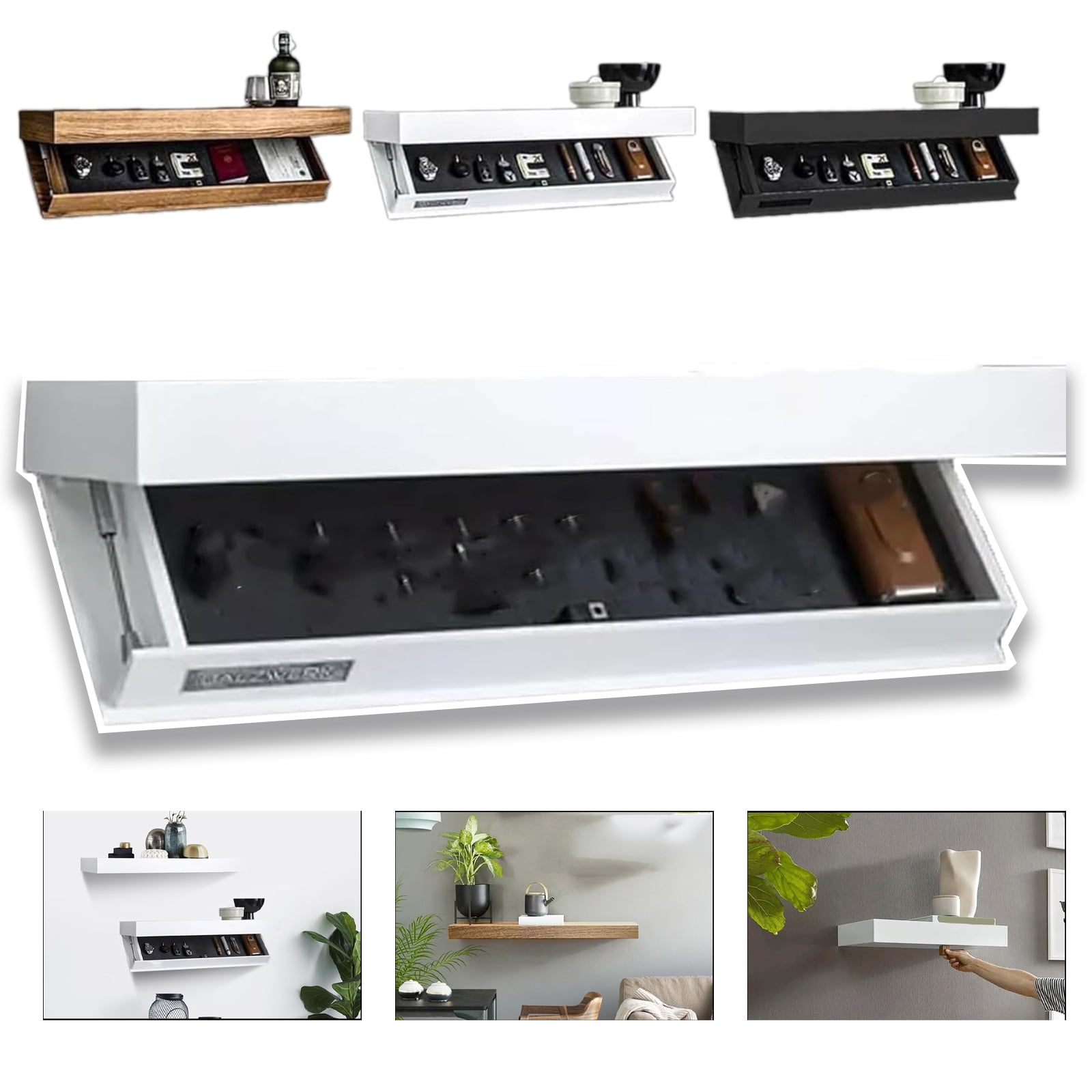 Shelf with Secret Compartment Concealed Floating Shelf Wall-Mounted ...