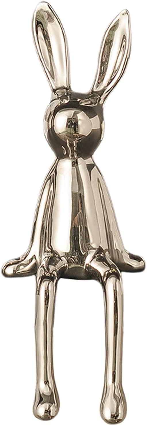 Shelf Sitting Bunnies, Brass Sitting Bunny, Ceramic Bunny Figurine ...