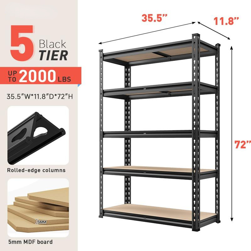 Shelf Standing Utility Shelves for Home Garage Kitchen Office Metal ...