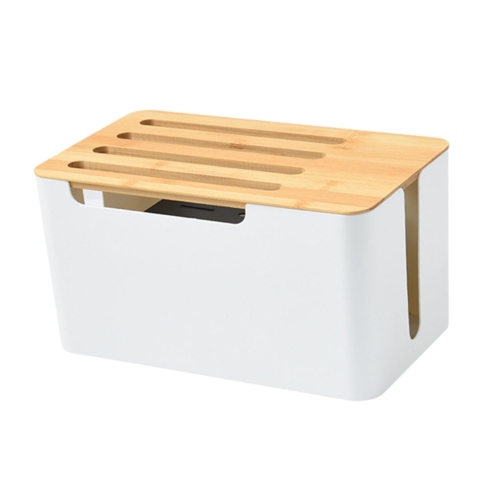 Shelf Storage Box, Socket Plug Board Wood Lid Standing Wires Keeper ...