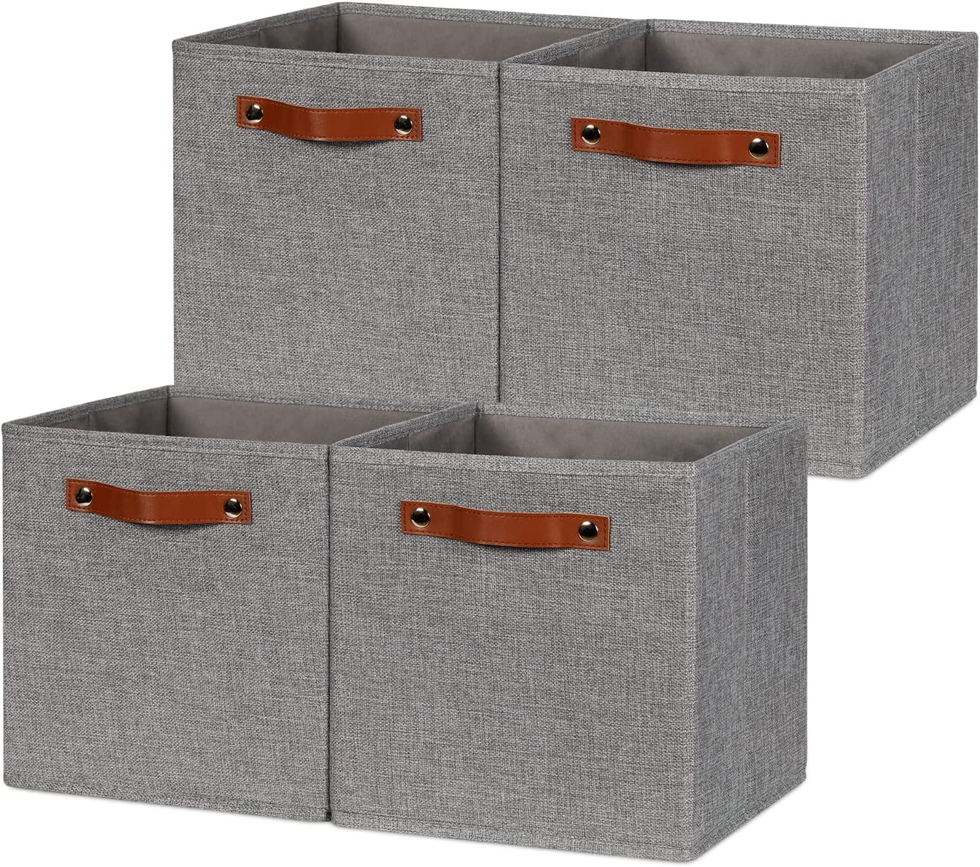 Shelf Storage Cubes Bins for Organizing, Set of 4, Cabby Fabric Cube ...