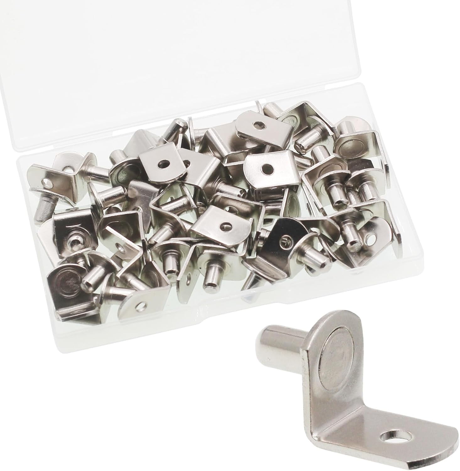 Shelf Support Pegs, 45 Pcs Shelf Pegs with Hole, 5mm Cabinet Shelf Bracket Pegs, Bracket Style ...