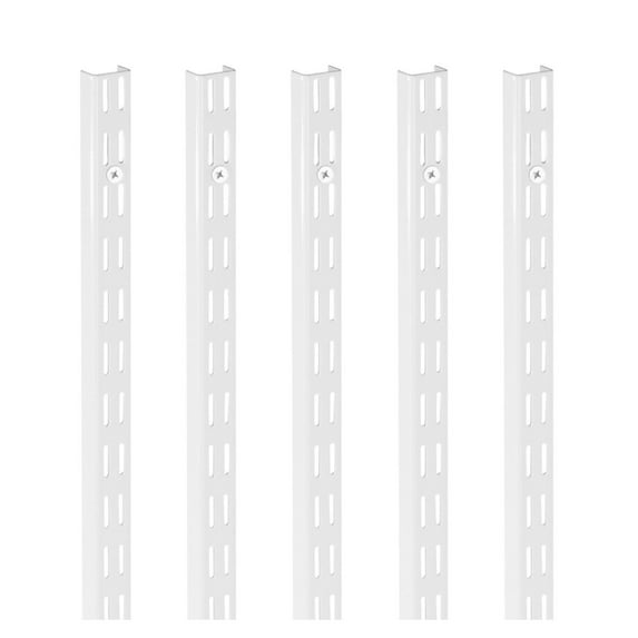 Shelf Track 60 Inch (5 Pack) - Adjustable Steel Wall Mounted Shelving ...