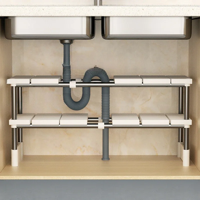 Shelf Under The Sink Flexible Layered Rack Cabinet Organizer Sundries ...