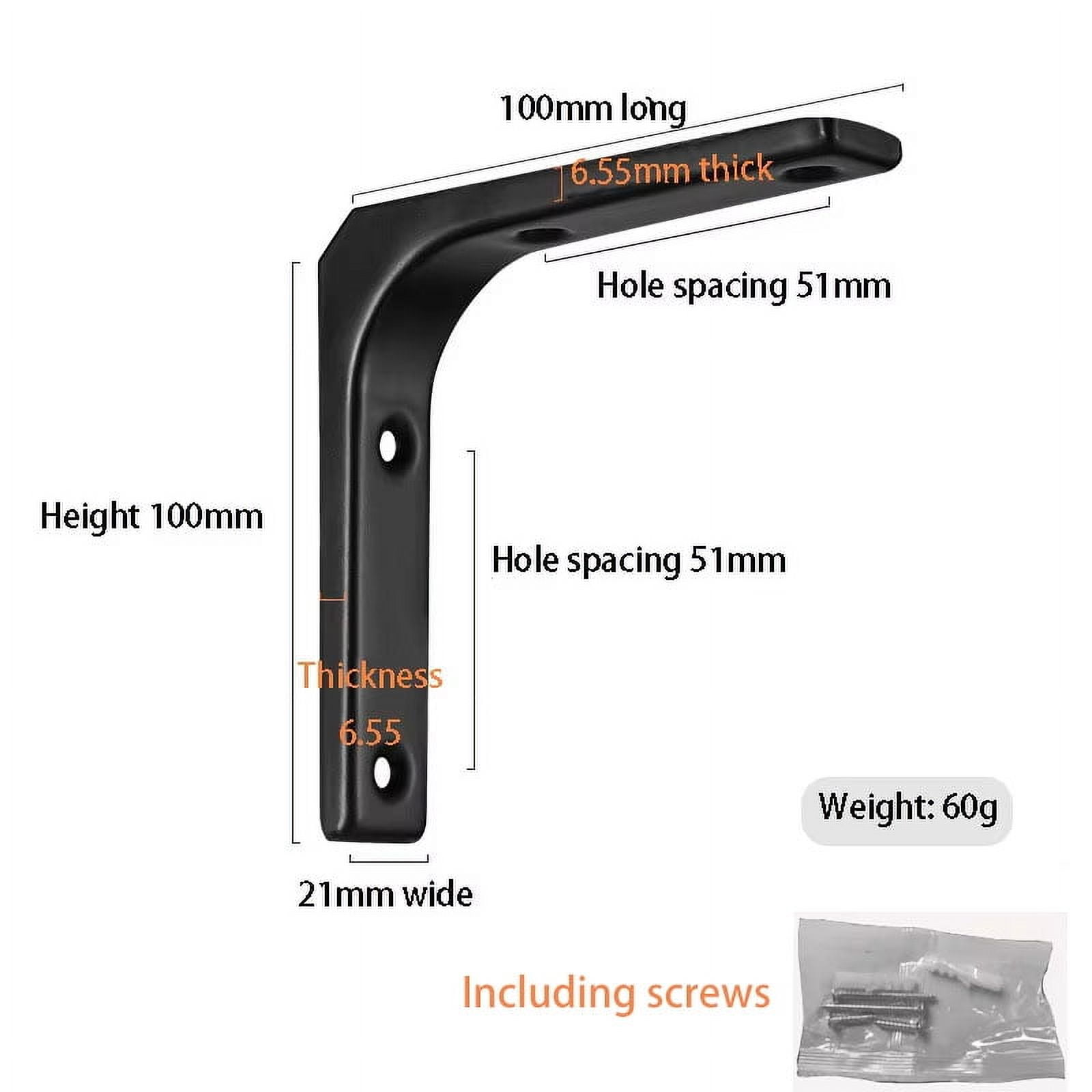Shelf brackets L-shaped floating wall shelves black and white stainless ...