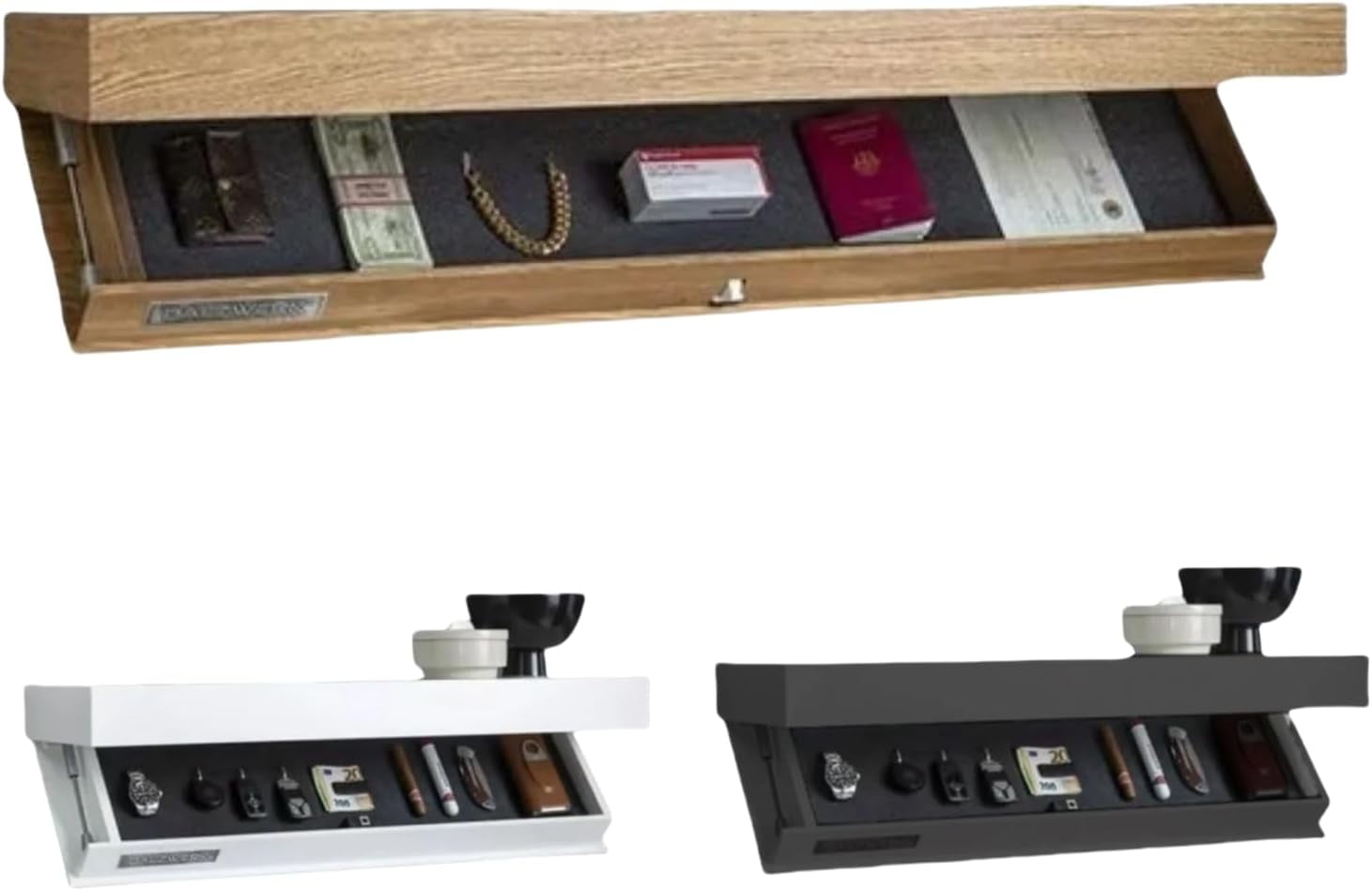 Shelf with Hidden Compartment, Wall-Mounted Secret Shelf Storage ...