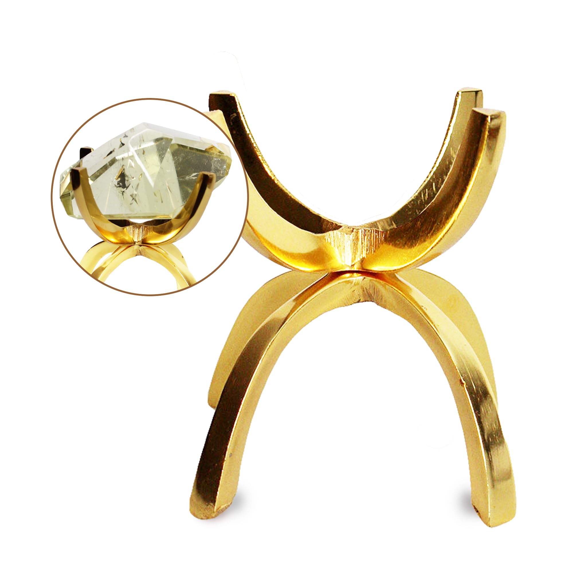 My Shelfie - Modern Brass-Coated Claw Rock Display Stand, Crystal ...