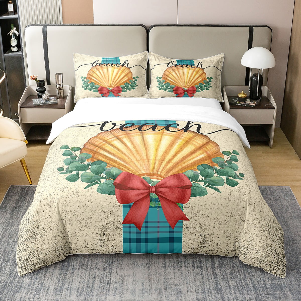 Shell 100% Cotton Duvet Cover for Kids,Tropical Hawaii Beach Bedding ...