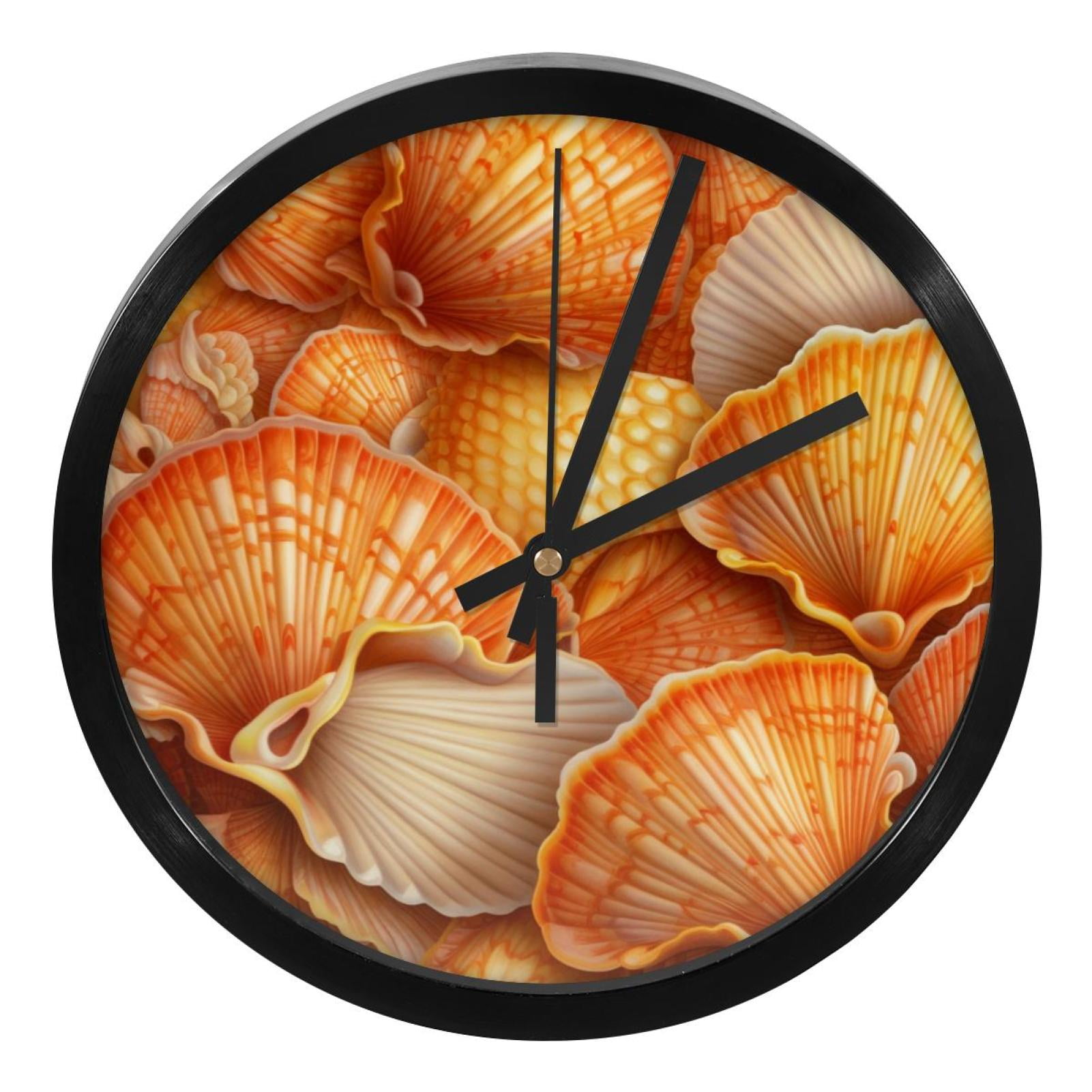 Shell 9.8" Clock - Silent, Non-Ticking Round Digital Wall Clock for ...