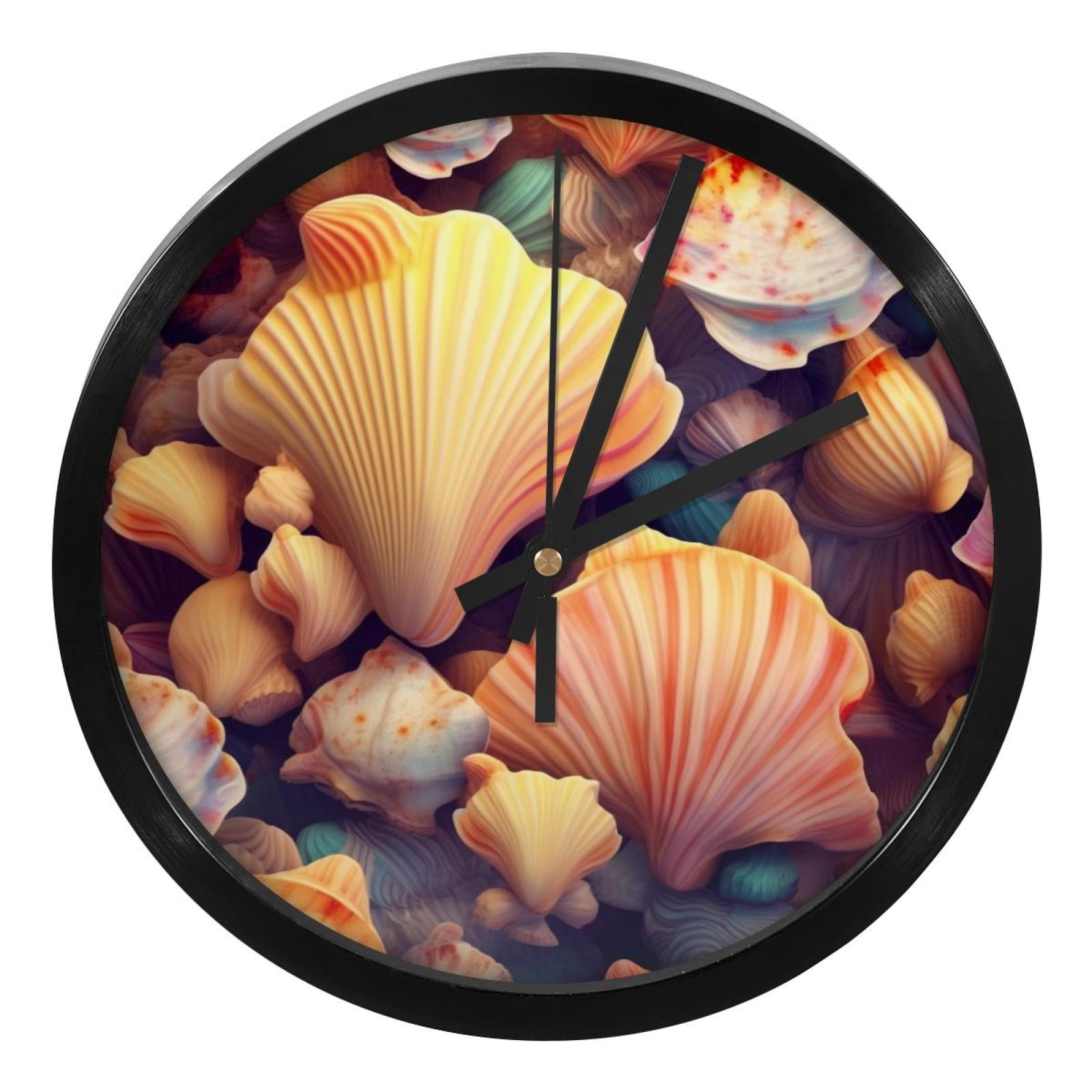 Shell 9.8 Inch Round Digital Wall Clock - Silent Non-Ticking Battery ...