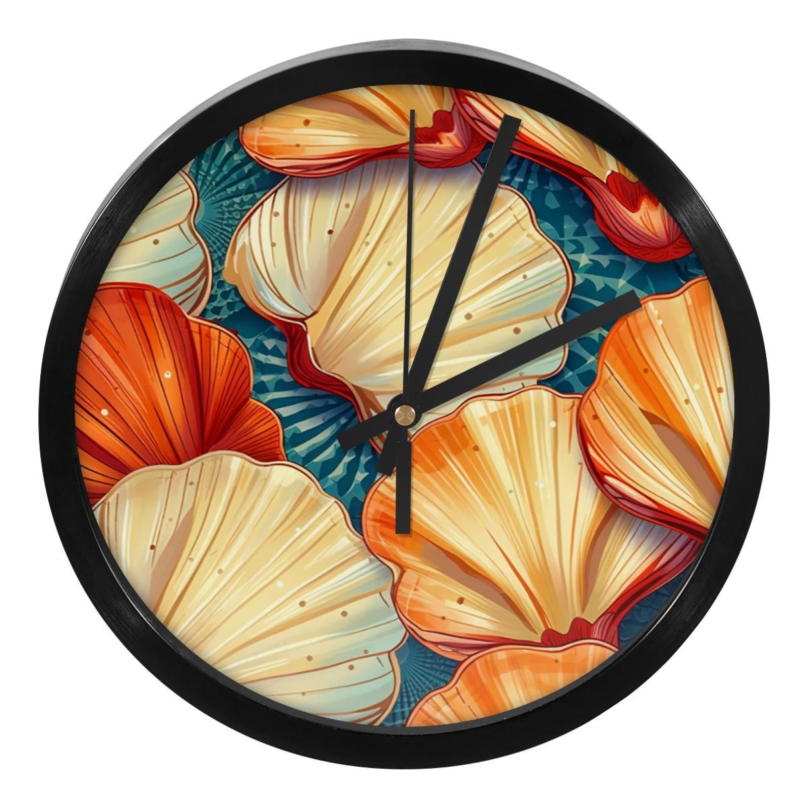 Shell 9.8 Inch Round Digital Wall Clock - Silent Non-Ticking Battery ...