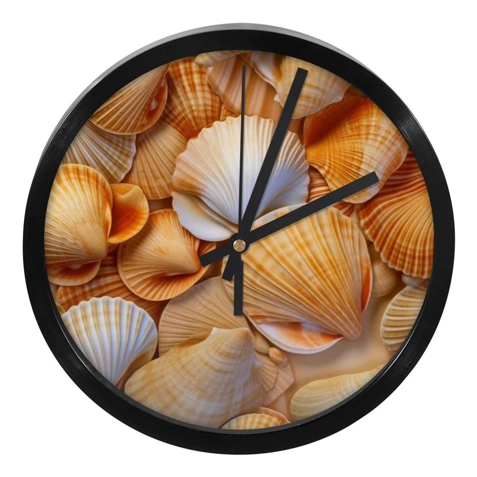 Shell 9.8 Inch Silent Non-Ticking Round Digital Wall Clock, Battery ...