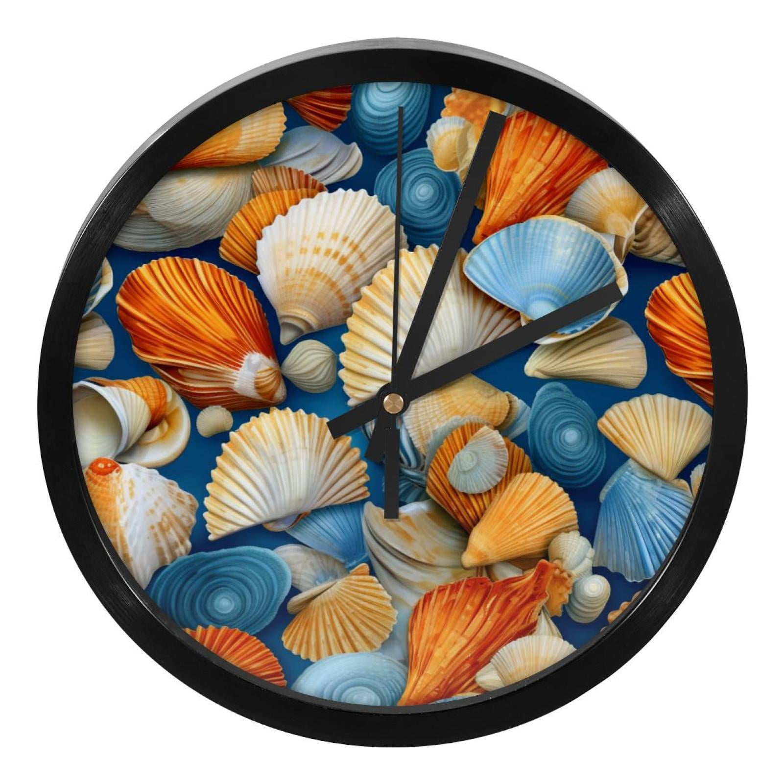 Shell 9.8 Inch Silent Round Digital Wall Clock - Battery Operated ...