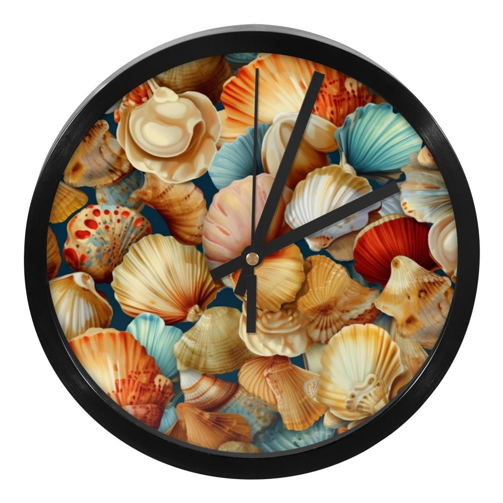 Shell 9.8 Inch Silent Round Digital Wall Clock - Battery Operated ...