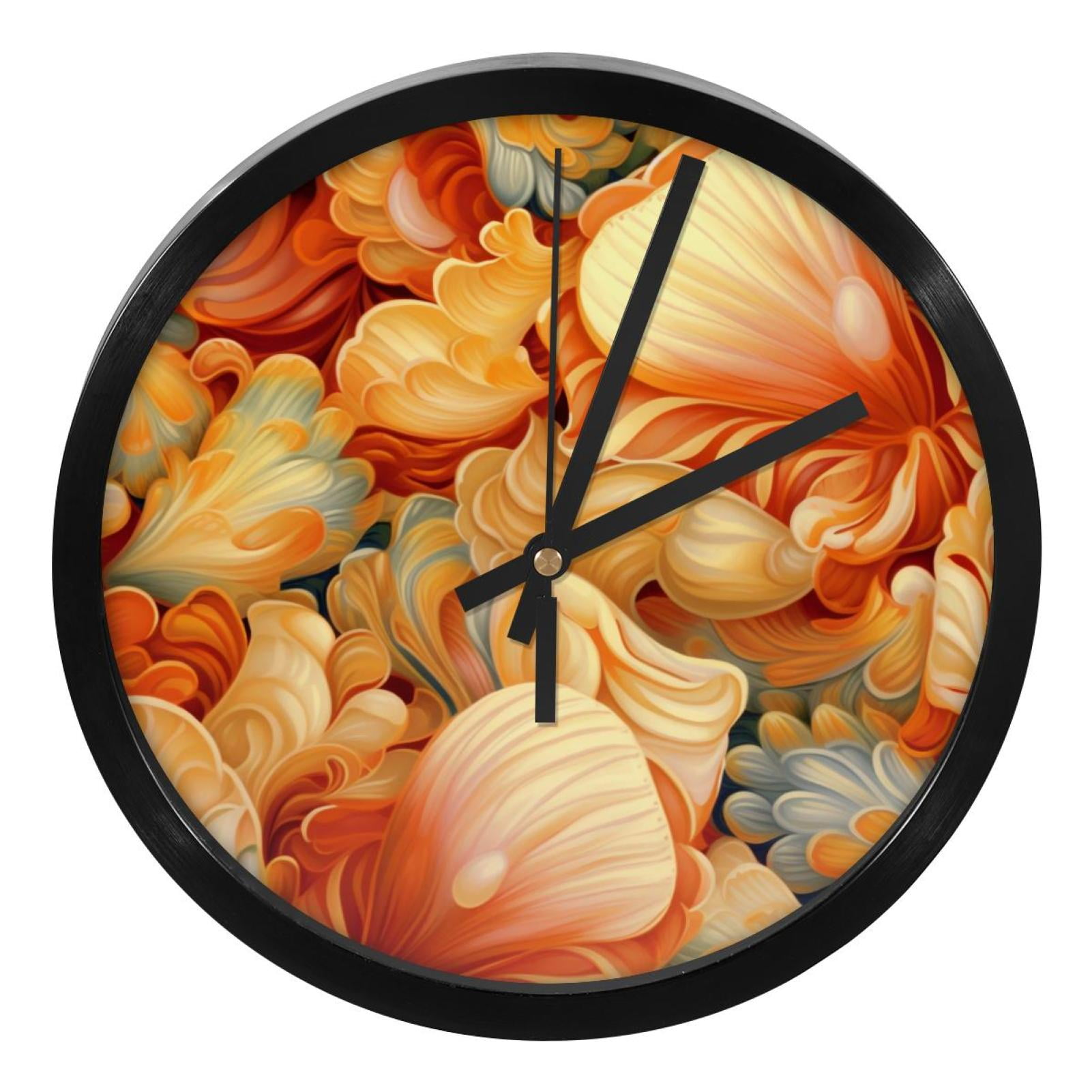 Shell 9.8 Inches Silent Wall Clock, Round Digital Battery Operated ...