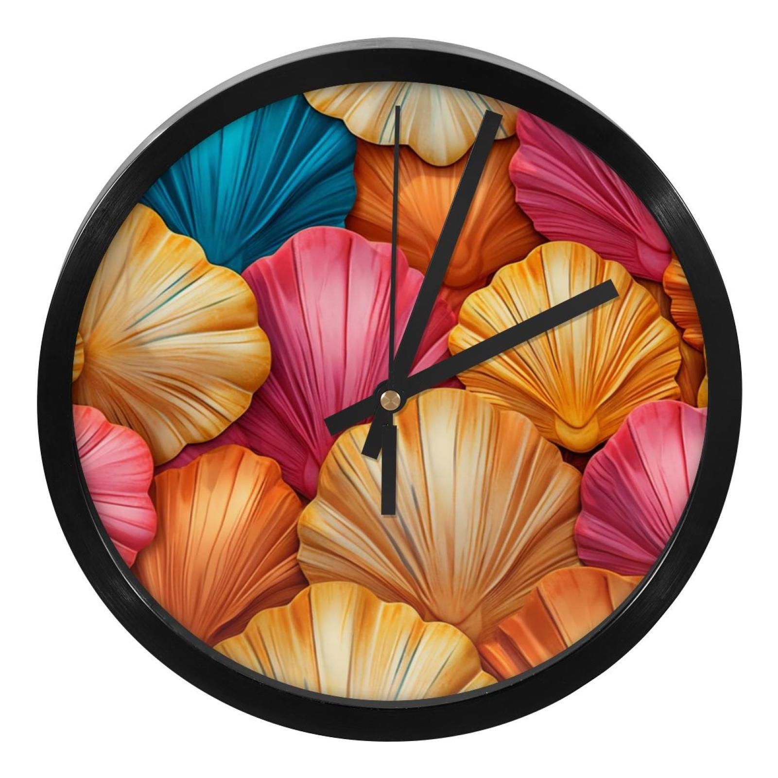 Shell 9.8 Inches Silent Wall Clock, Round Digital Battery Operated ...