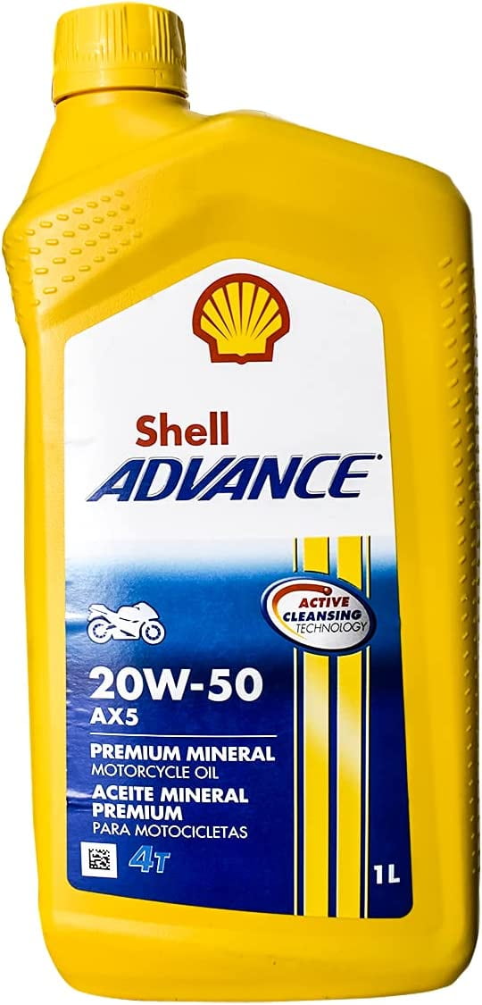 Shell Advance AX5 20W-50 Motorcycle Oil, Liter, ( of 6) - Walmart.com