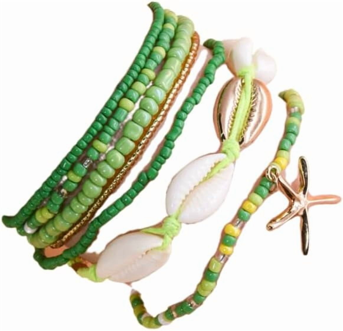 Shell Ankle Bracelet Pro Set for Women Boho Beaded Stackable Bracelet ...