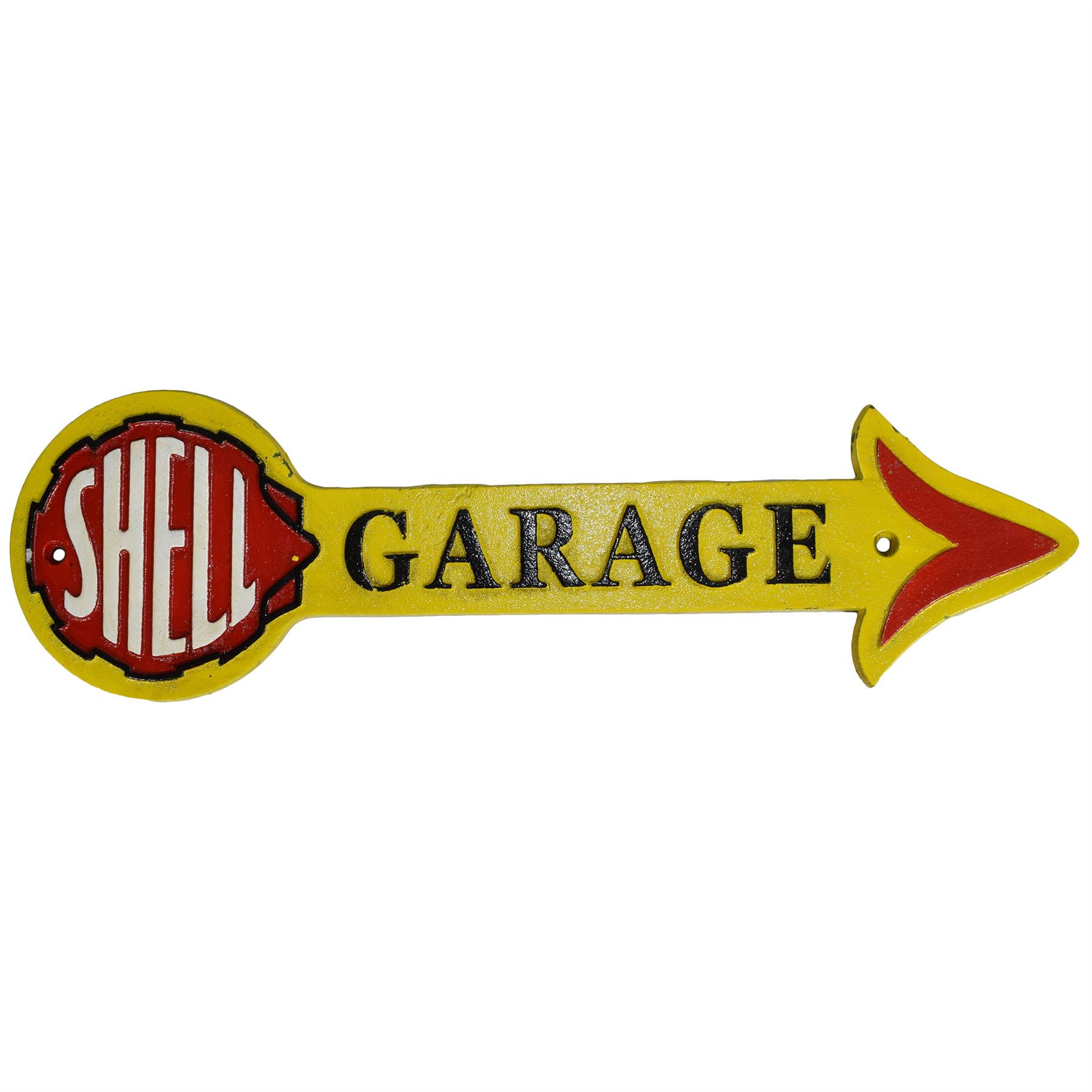 Shell Arrow Fuel Cast Iron Sign Plaque Wall Garage Petrol Shop Garage ...