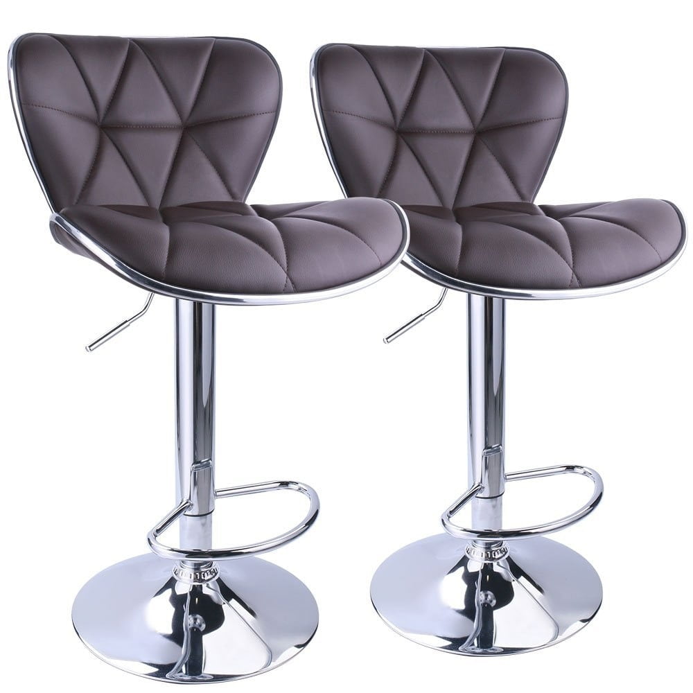 Shell Back Adjustable Swivel Bar Stools (Set of 2) Chocolate - Walmart.com