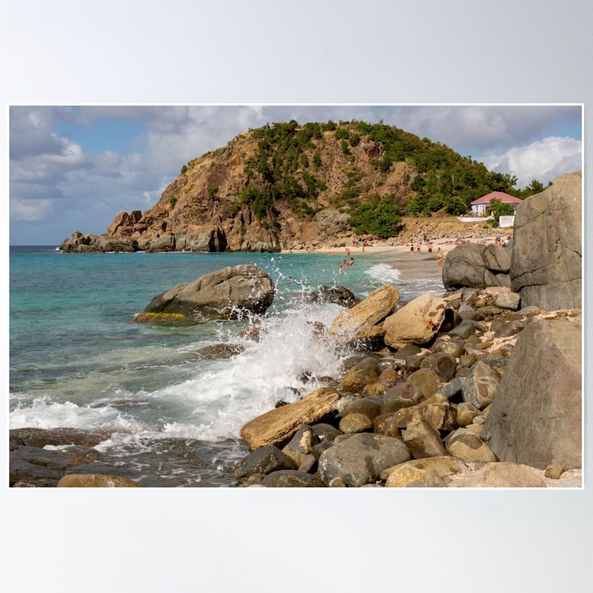 Shell Beach In St Barts Poster Wall Art, Modern Wall Decor For Living ...