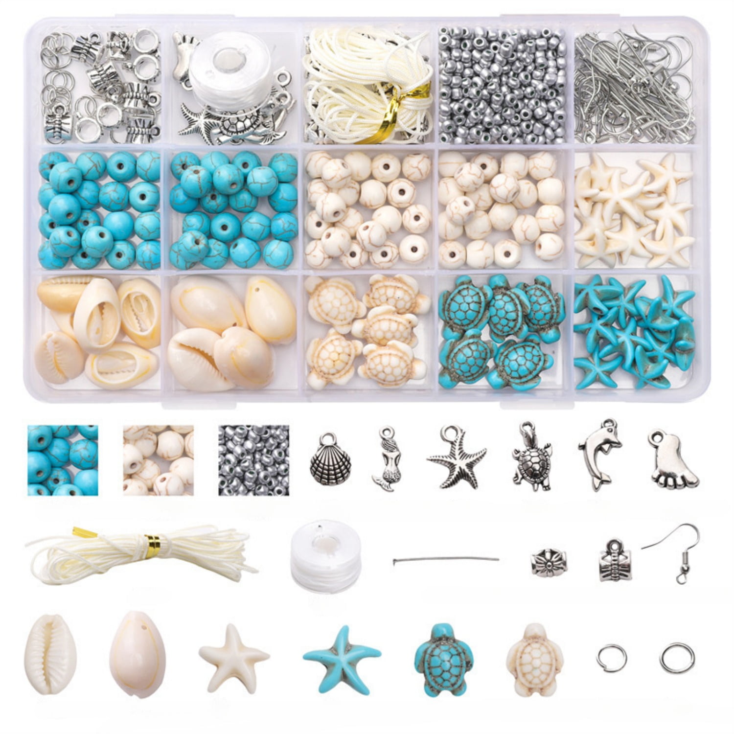 Shell Beads Seashell Charms Beading Kits for Necklace/Bracelet/Earring ...