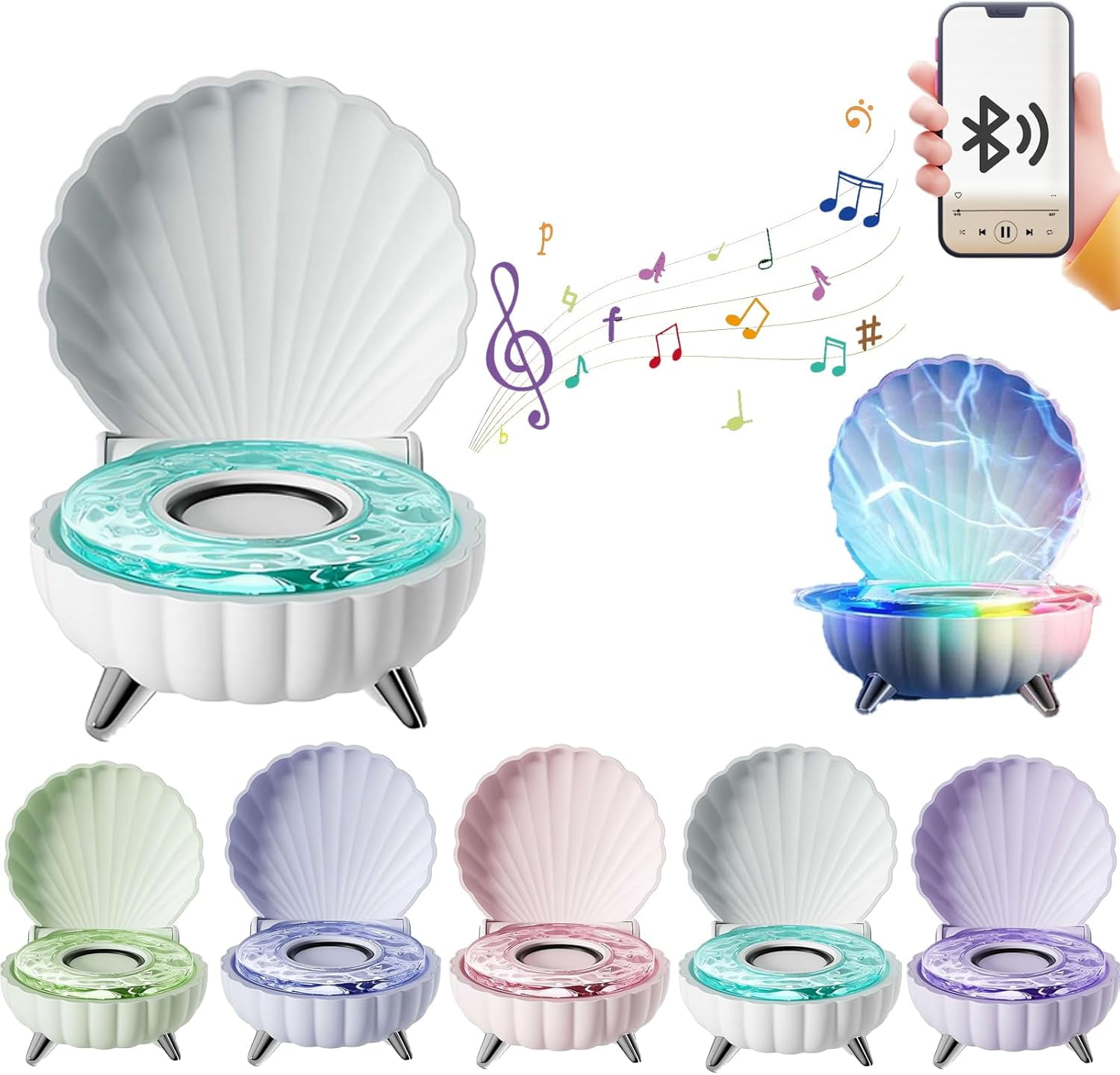 Shell Bluetooth Speaker,Shell Ocean Wave Projector Light,Shell Lamp ...