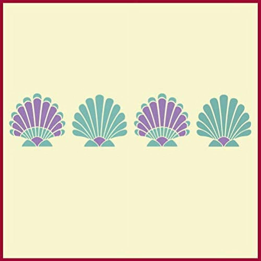 Shell Border Stencil - Sea life Scallop DIY Art & Craft Plastic Mylar - The Artful Stencil ...
